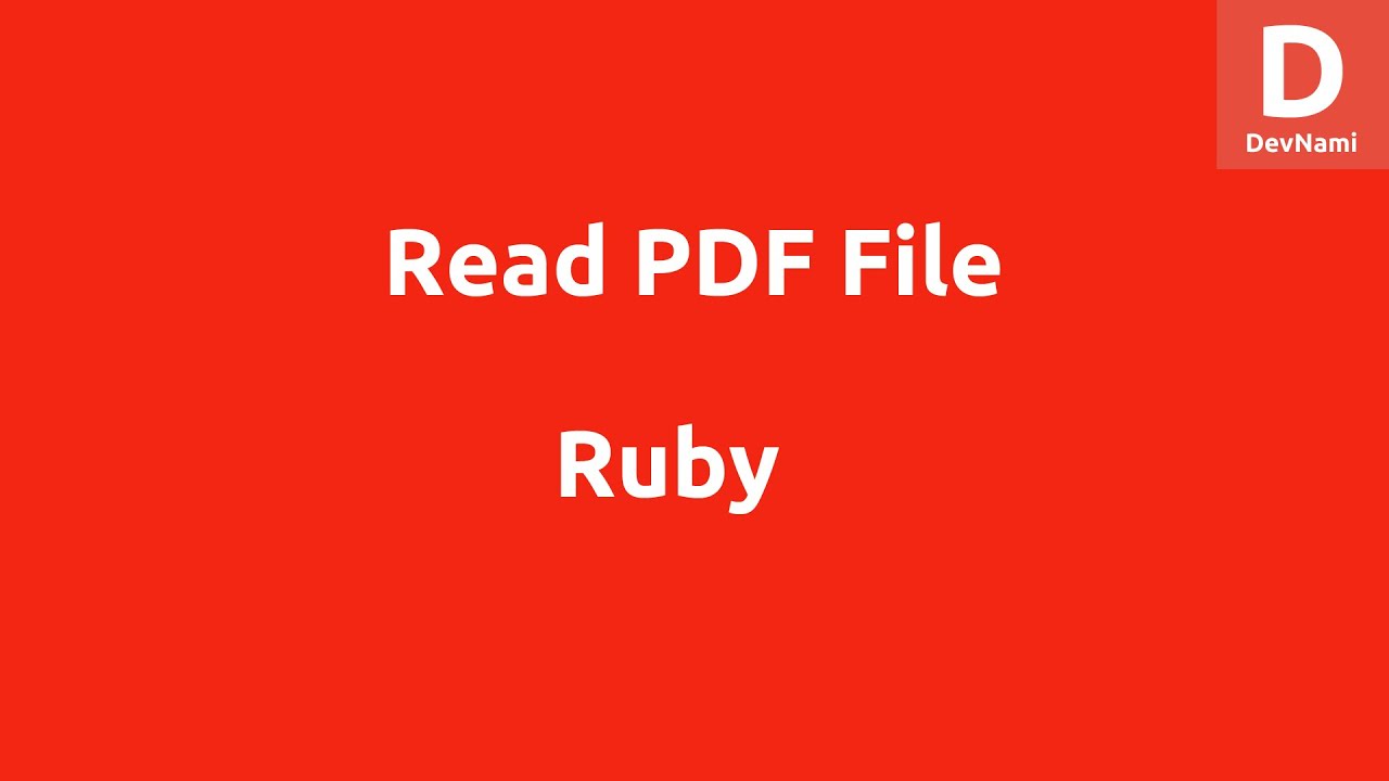 Ruby Read Pdf Files Youtube