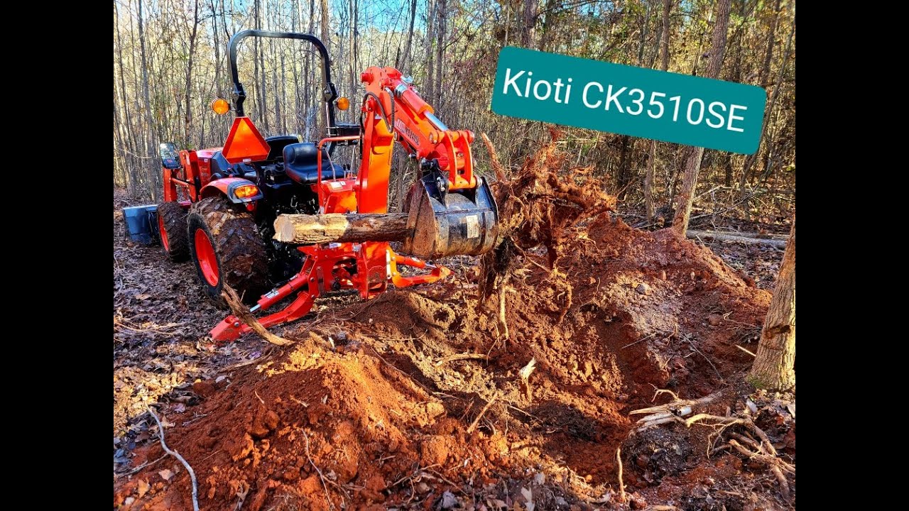 Kioti Ck3510se Backhoe Stump Removal Youtube