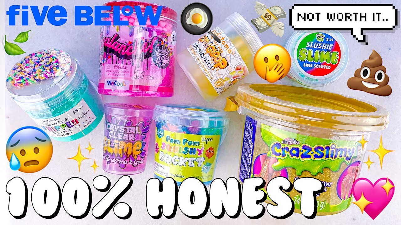 Store Bought Slimes Under 5 Review рџ 100 Honest Five Below Youtube