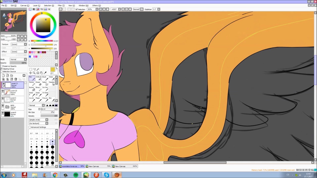 Scootaloo Loves Sans Speedpaint Youtube