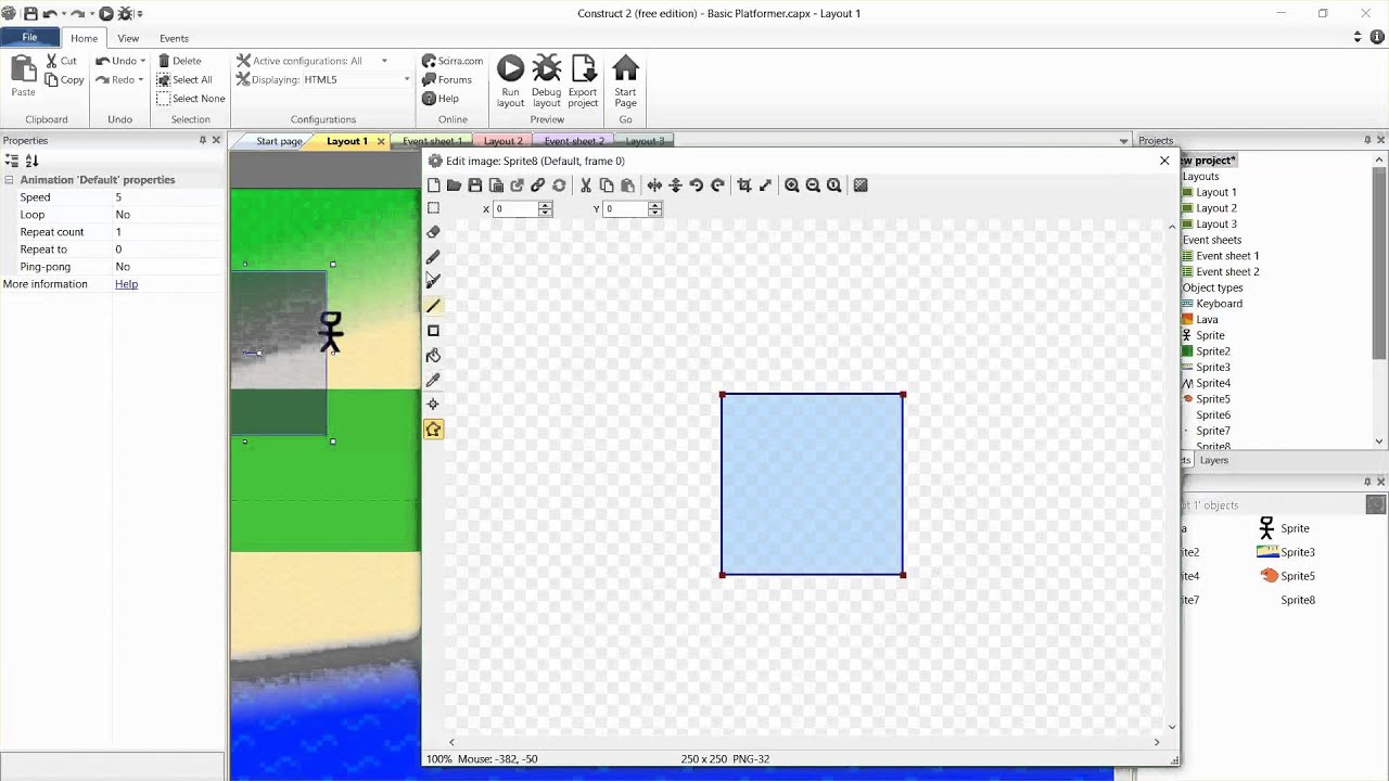 Construct 2 Tutorials Episode 5 Adding Additional Layouts Youtube
