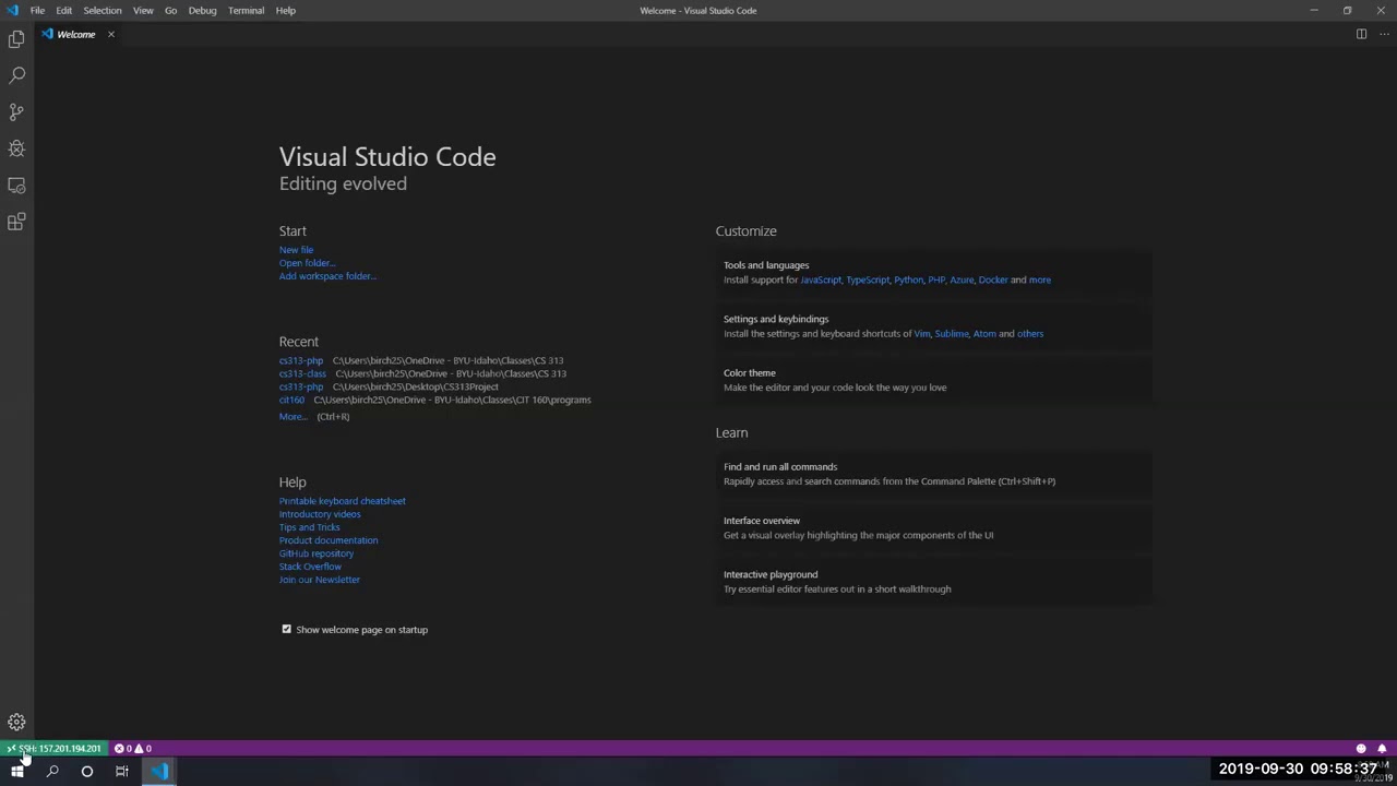Vs Code Remote Development Using Ssh Youtube
