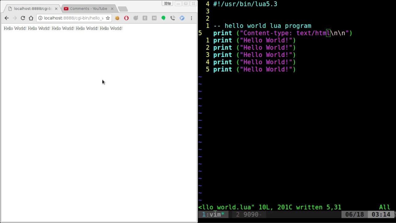 Cgi And Lua Scripts Hello World Youtube
