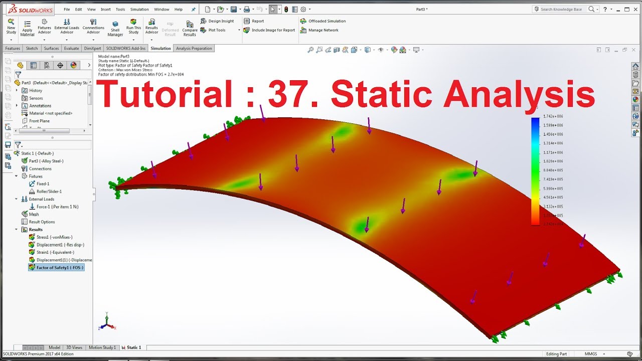 What S New In Solidworks 2017 Tutorial Static Analysis Solidworks