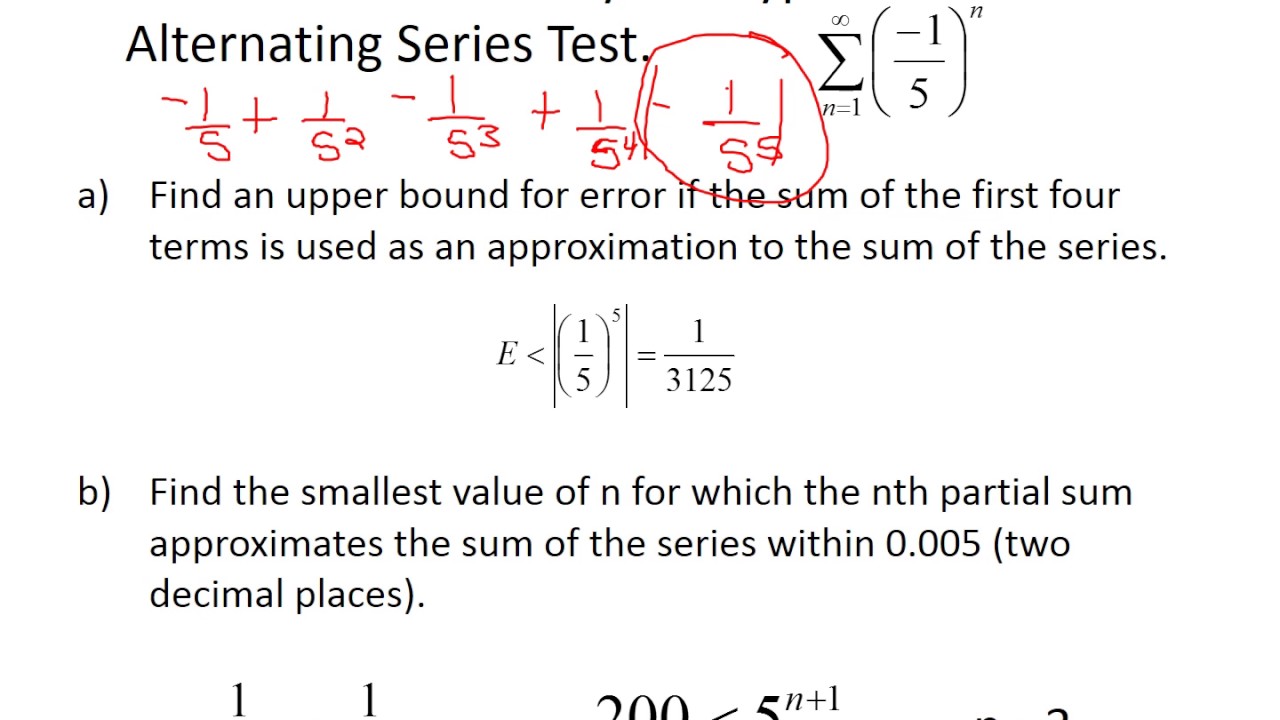 Alternating Series Estimation Theorem