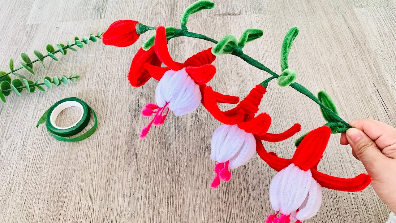 рџ Wie Man Aus Chenilledraht Leuchtende Fuchsia Blumen Macht Chenille