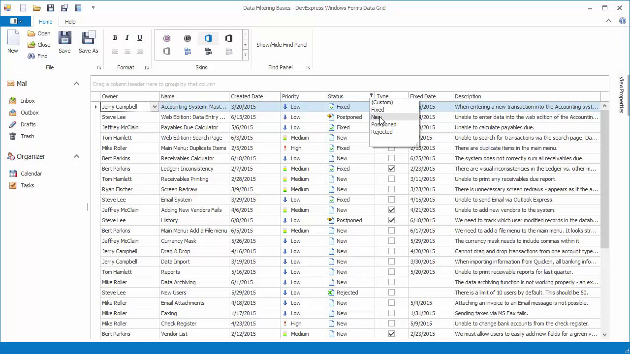 Devexpress Winforms Grid Data Filtering Basics And Filter Panel