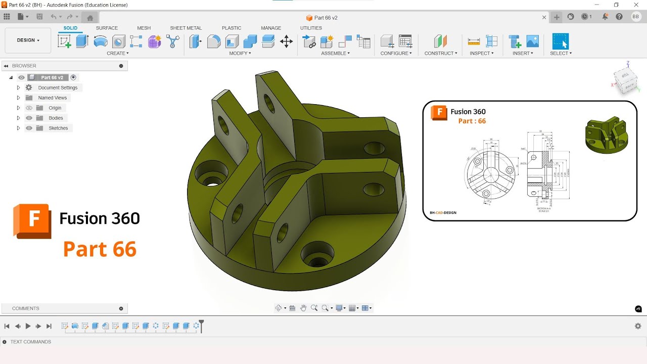 Fusion 360 Tutorial 3d Modeling Part 66 Youtube