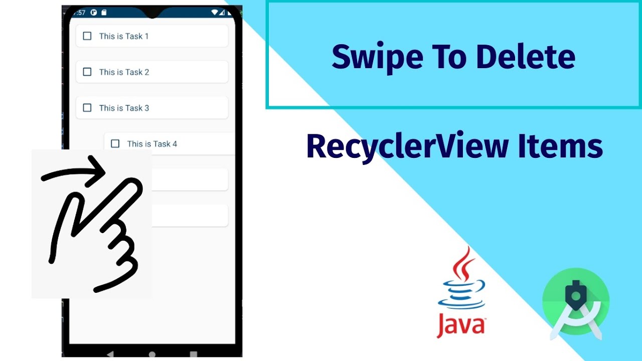 Swipe To Delete Recyclerview Items Itemtouchhelper In Android Studio