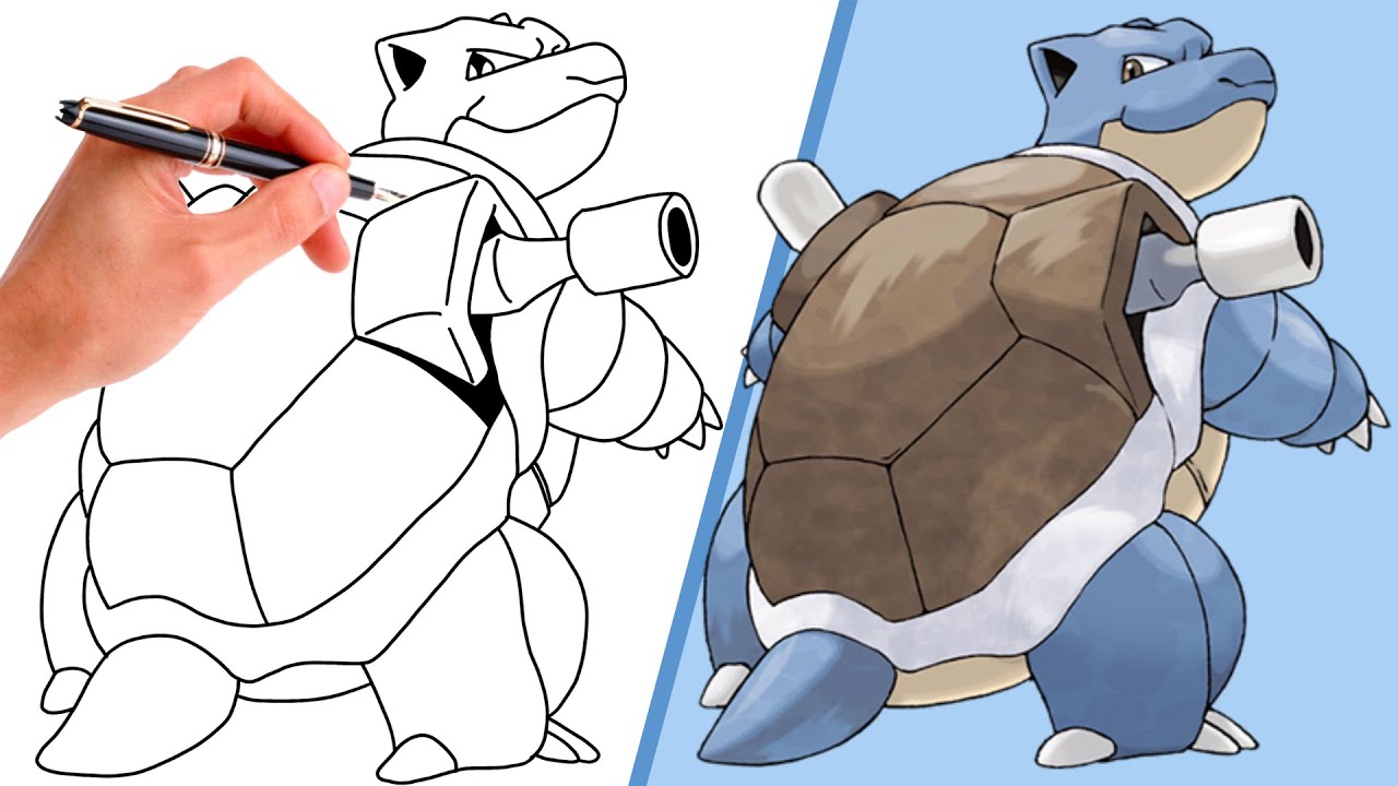 How To Draw Blastoise Pokémon 009 Generation 1 Step By Step
