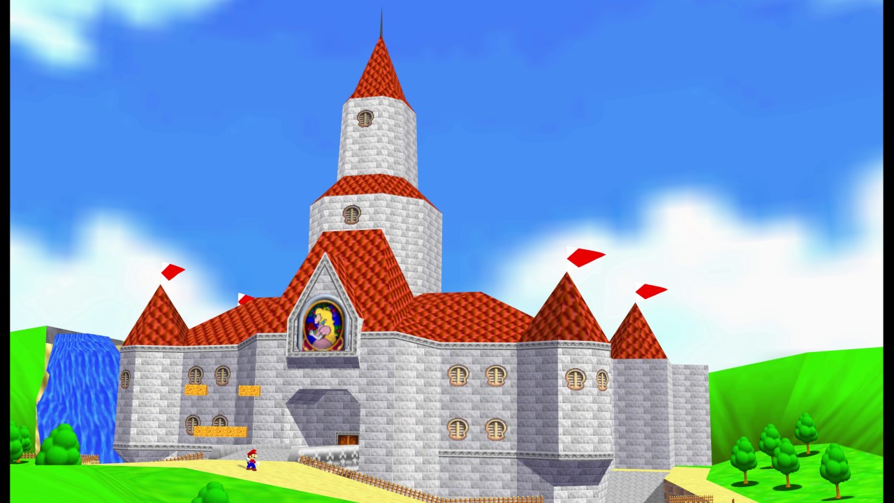 Super Mario 64 Princess Peach Castle Art Golfstrategic