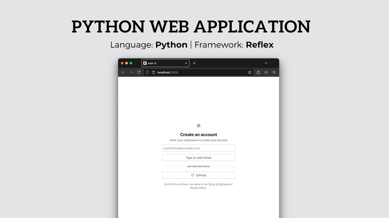 Python Web App Ui Reflex Tutorial Youtube