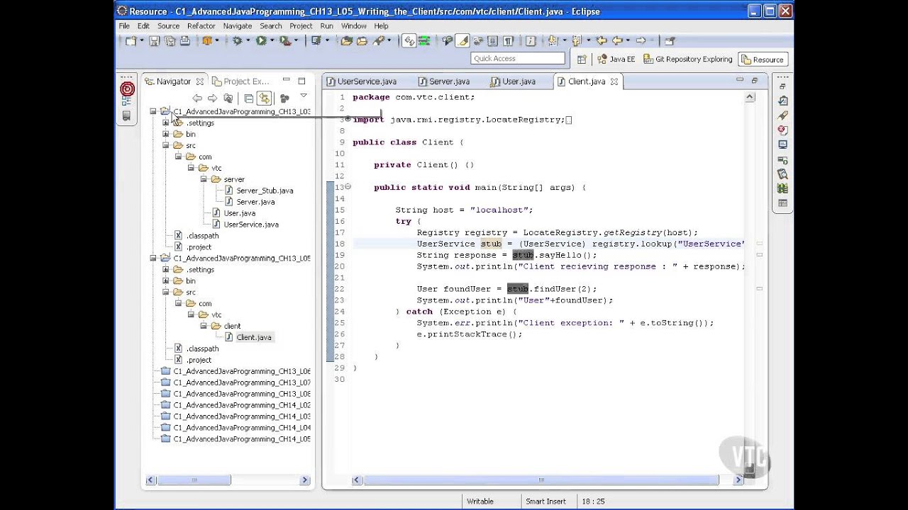 Vtc Player Advanced Java Programming Java Se 7 Running The Remote Rmi