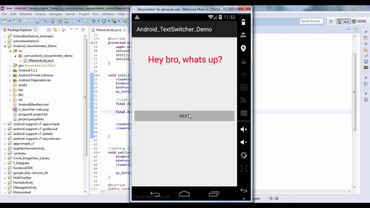 Android Textswitcher Demo Youtube