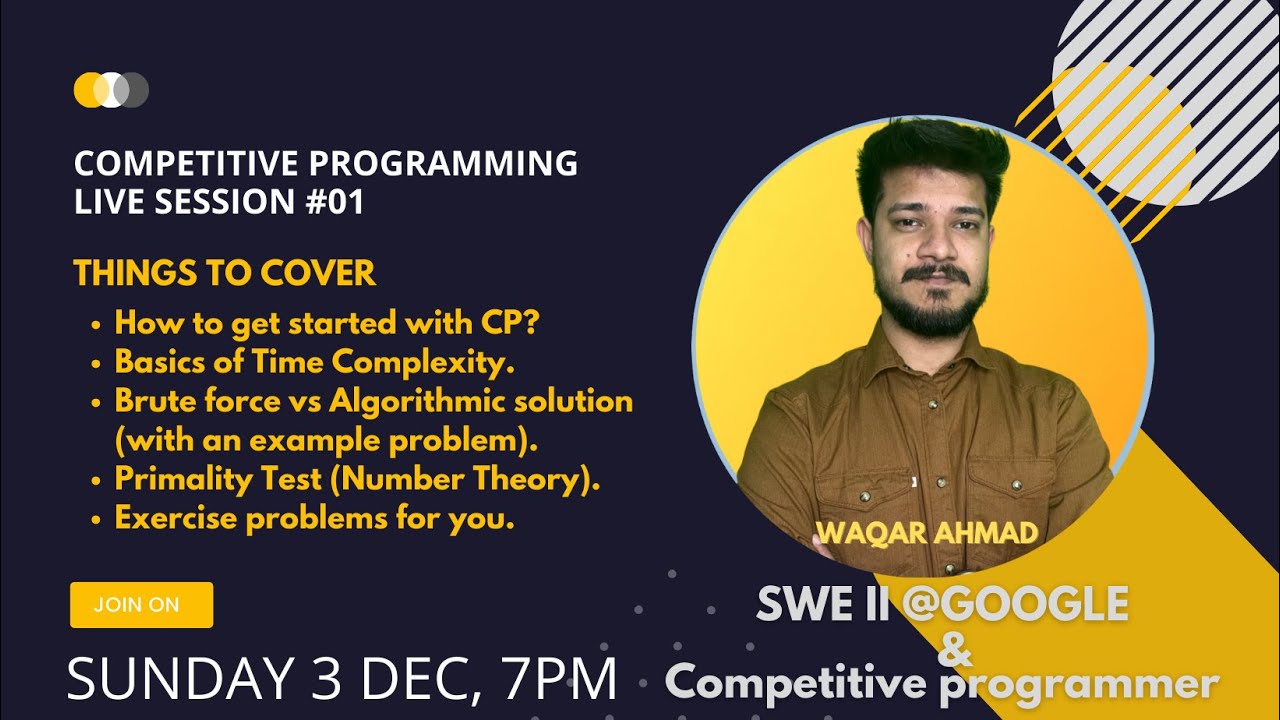 Competitive Programming Live Session 01 Codencode Youtube