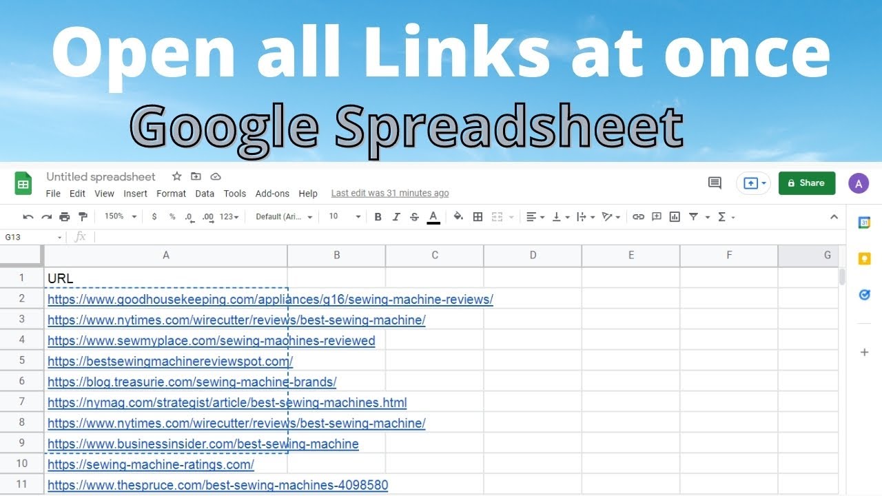 How To Open Multiple Links From Google Sheets At Once Youtube
