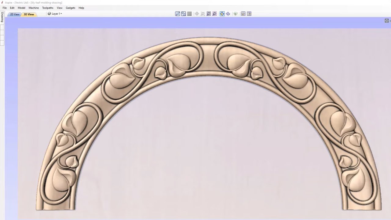 Lily Leaf Molding Vectric V11 Tutorials Youtube