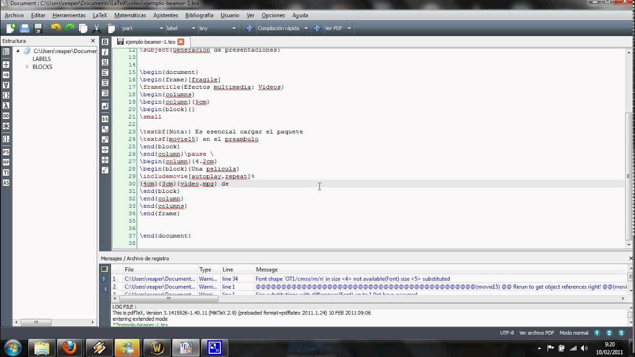 Latex Beamer Presentation With Video Youtube