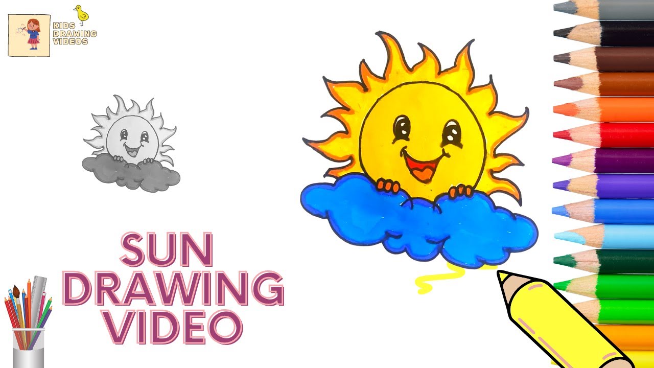 How To Draw Cute Sun Easy Step By Step Drawing Cute Sun स रज