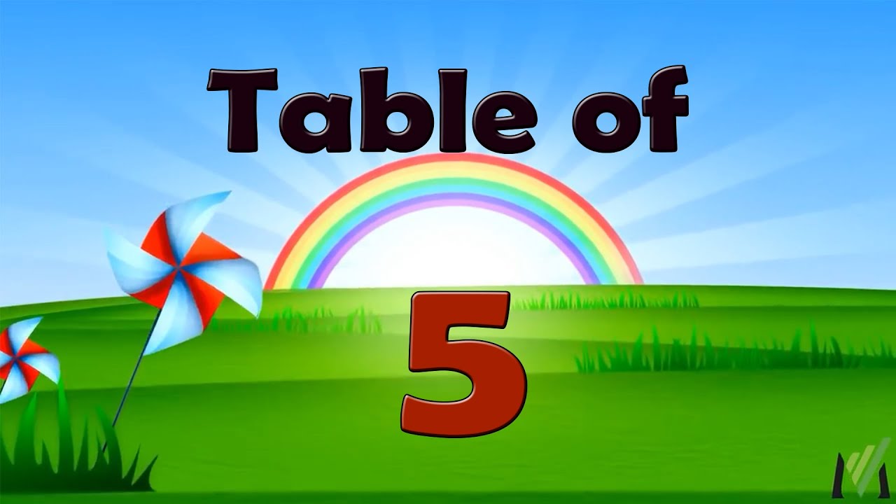 Table Of Five 5 Tables Song Maths Tables Youtube
