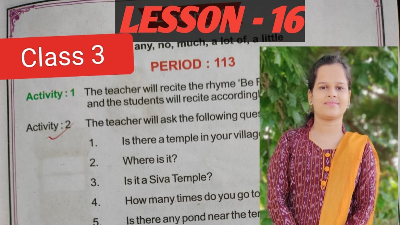 Class 3 Lesson 16 Youtube