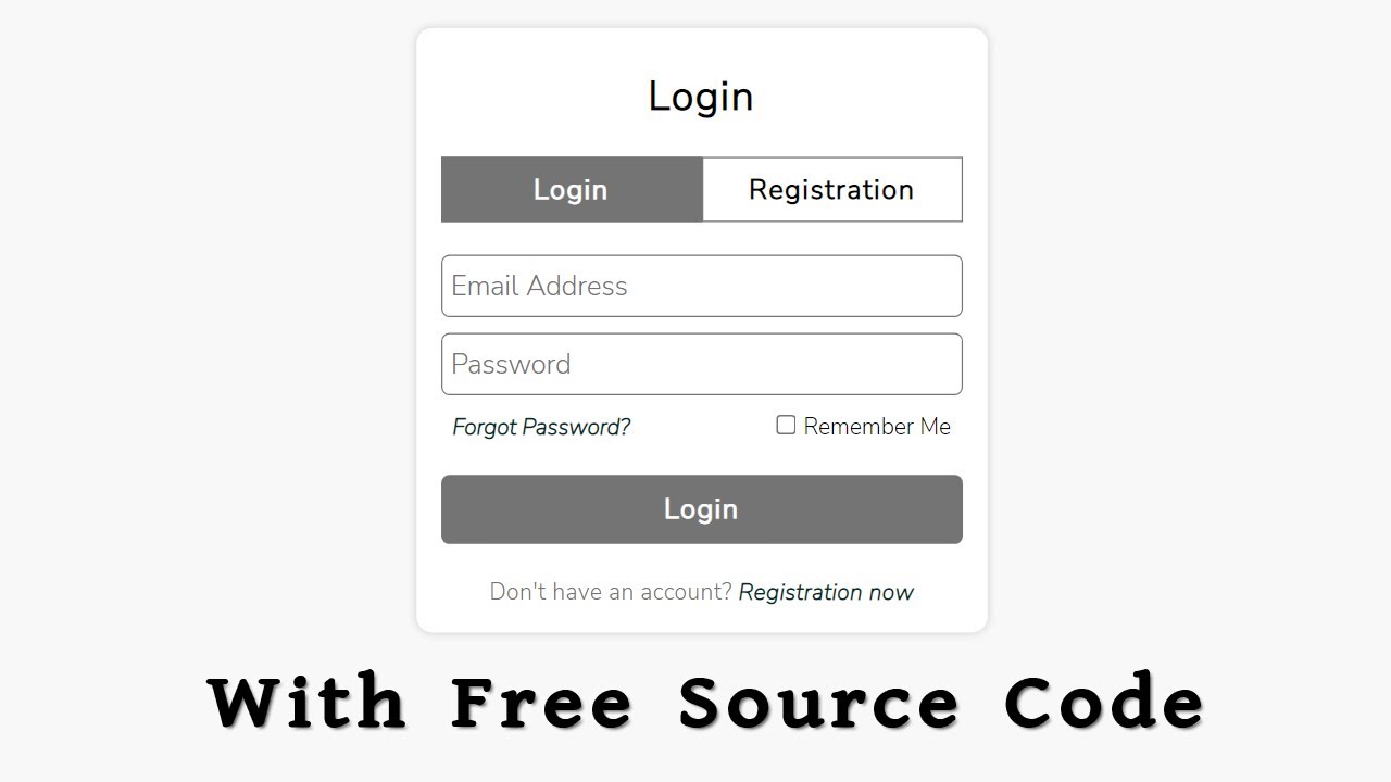 Registration Form In Html Program