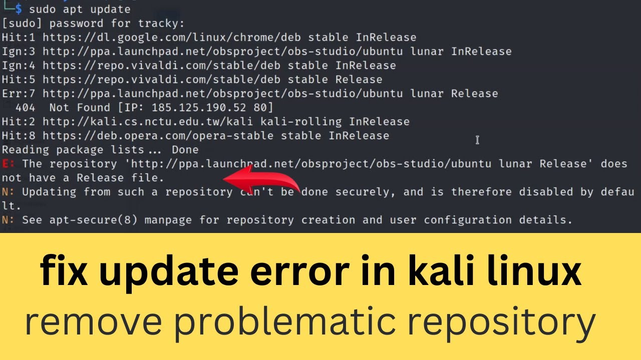 How To Fix Update Error In Kali Linux 2023 Youtube