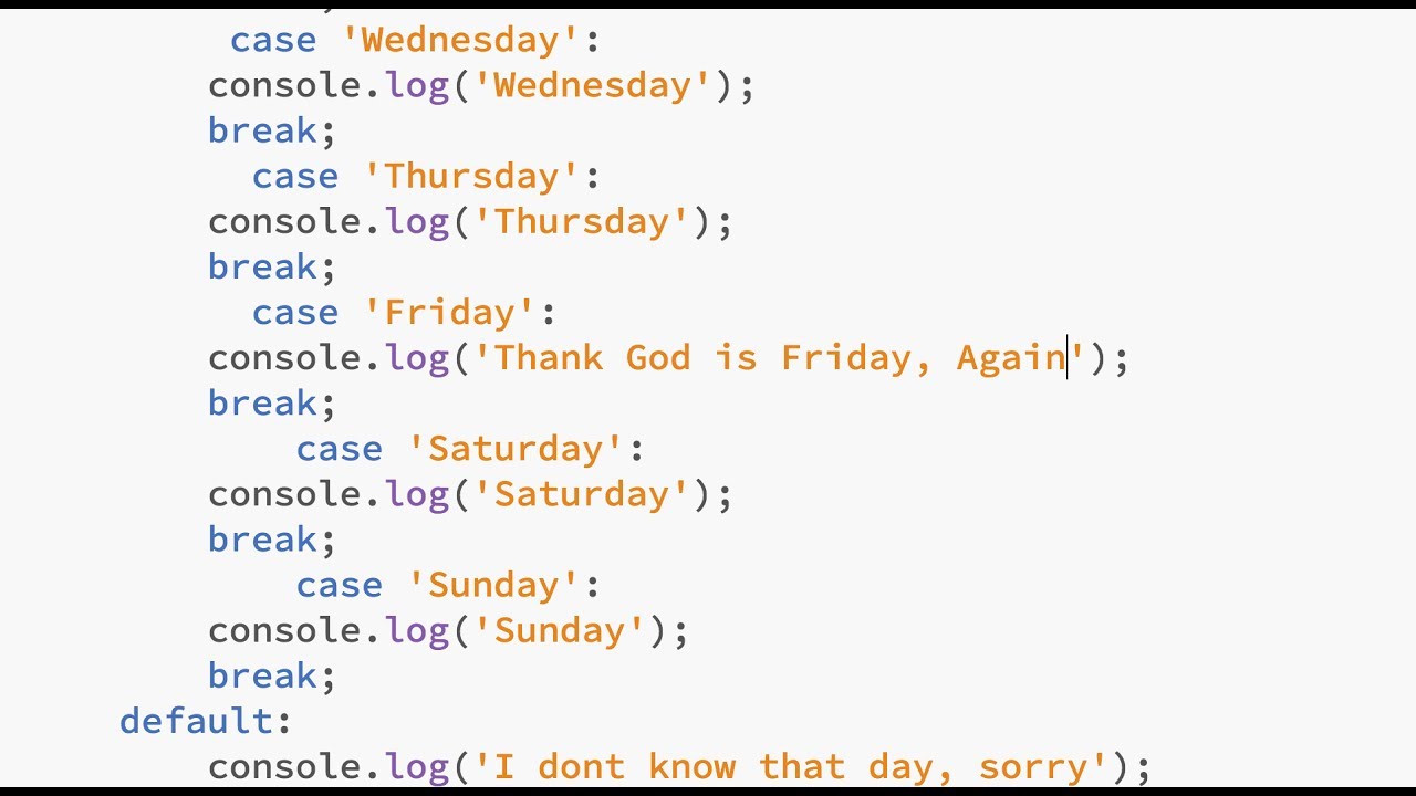 Javascript Switch Statements Youtube