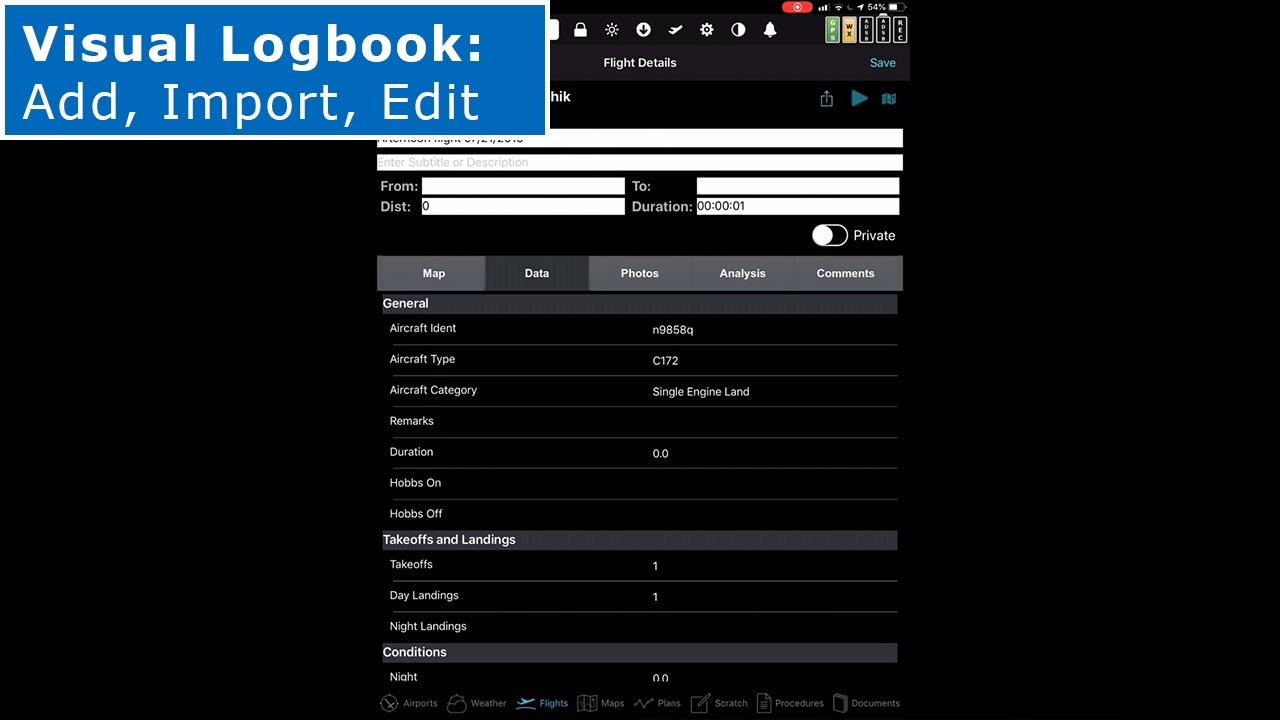 Visual Logbook Add Import Edit Youtube