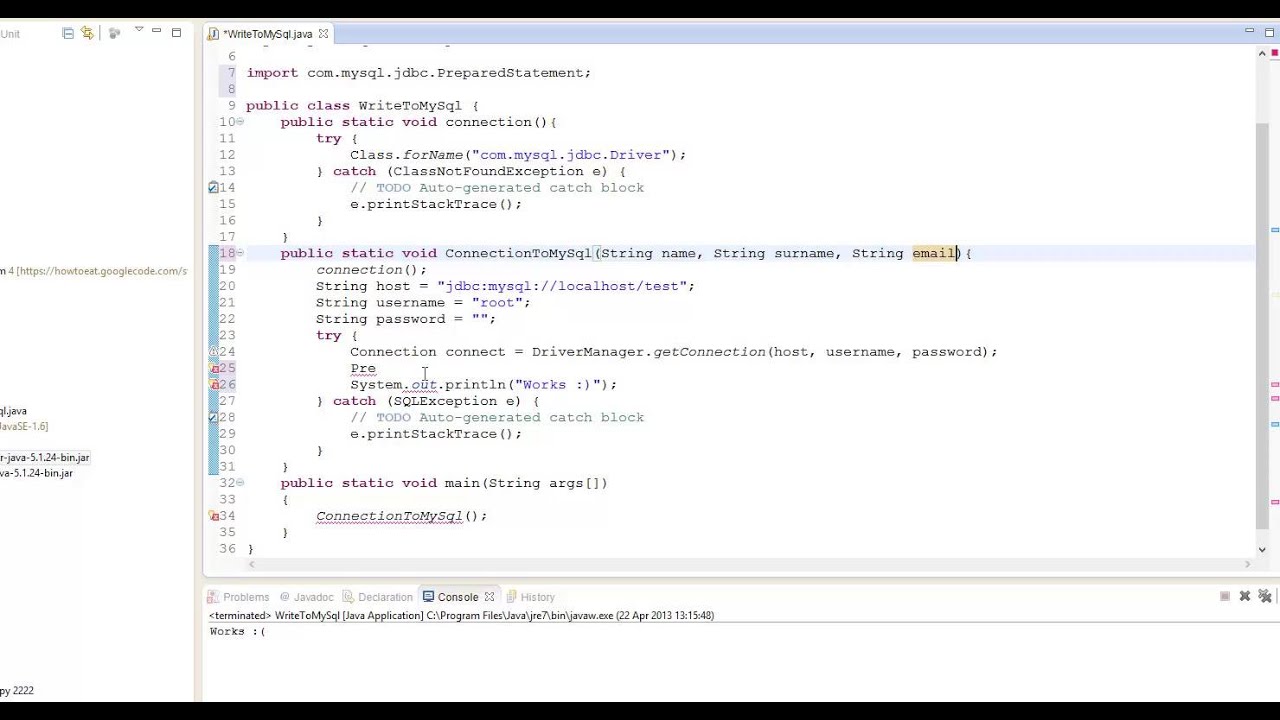 Java Mysql Inserting Data Into Sql Database Using Java Episode