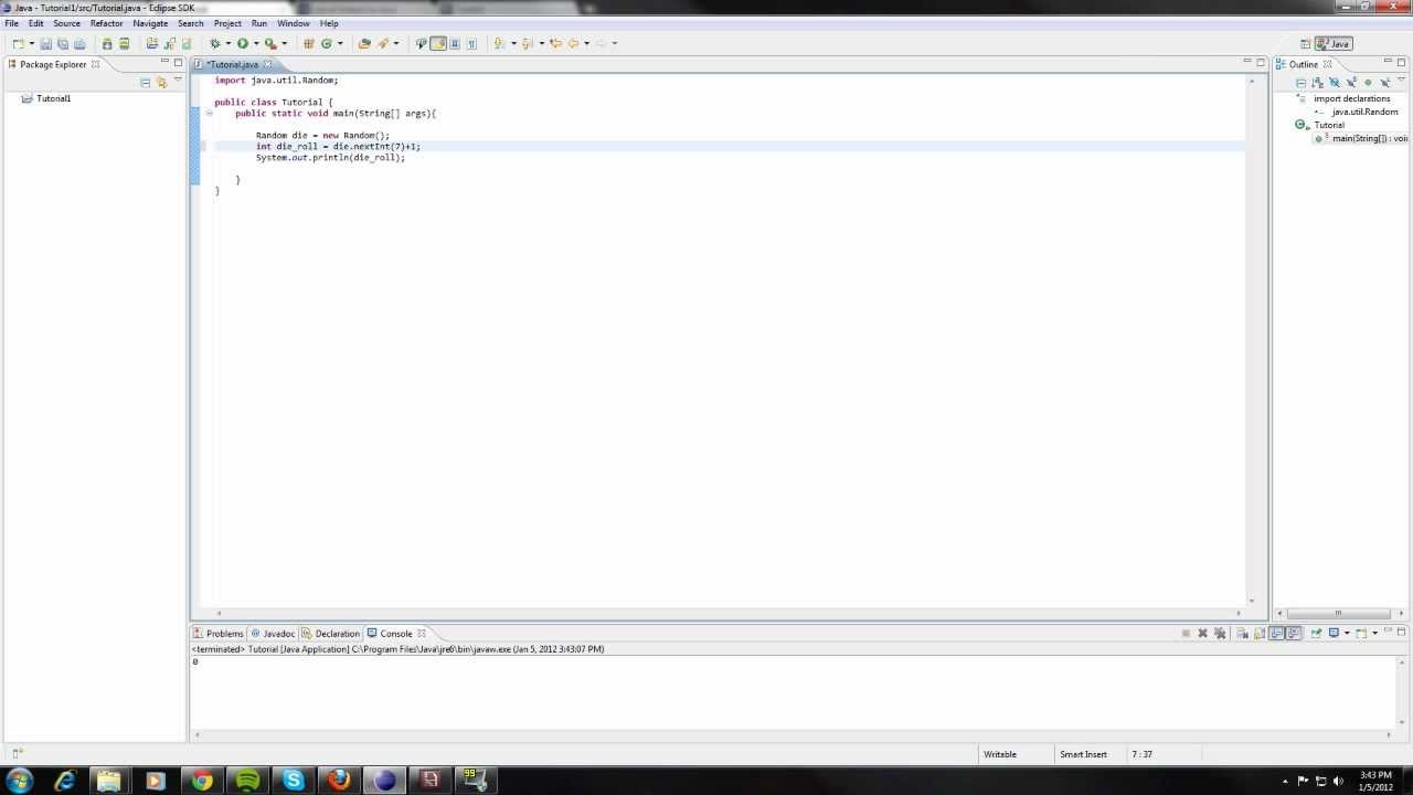 Intro To Java Programming 7 Random Class Youtube