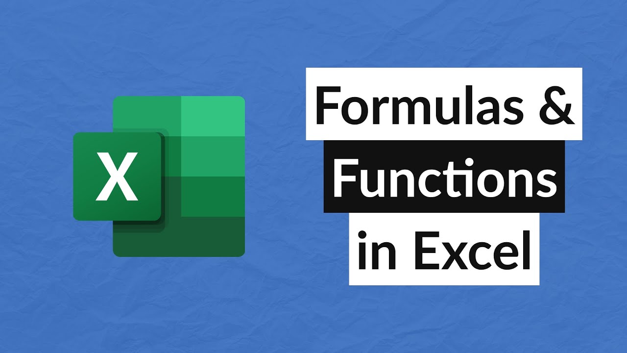 Formulas Functions In Excel Youtube