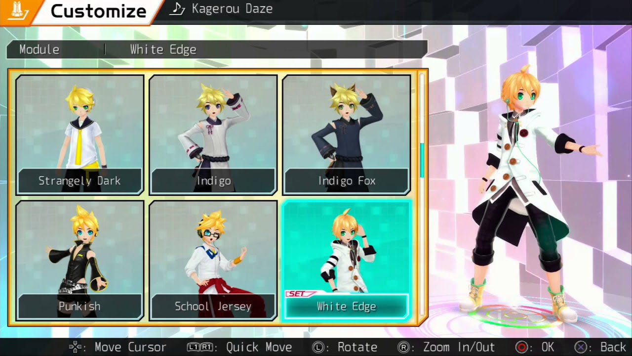 All Kagamine Len S Modules Project Diva F 2nd Youtube