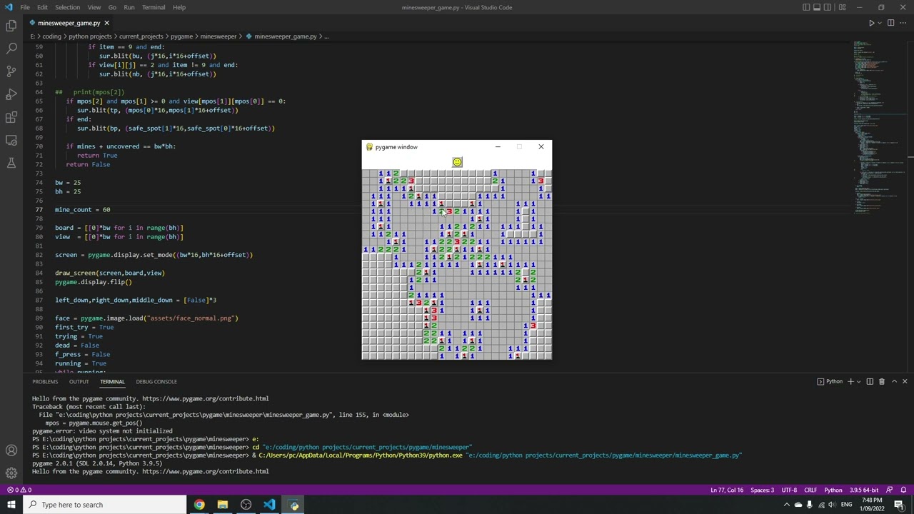 Minesweeper In Python Youtube