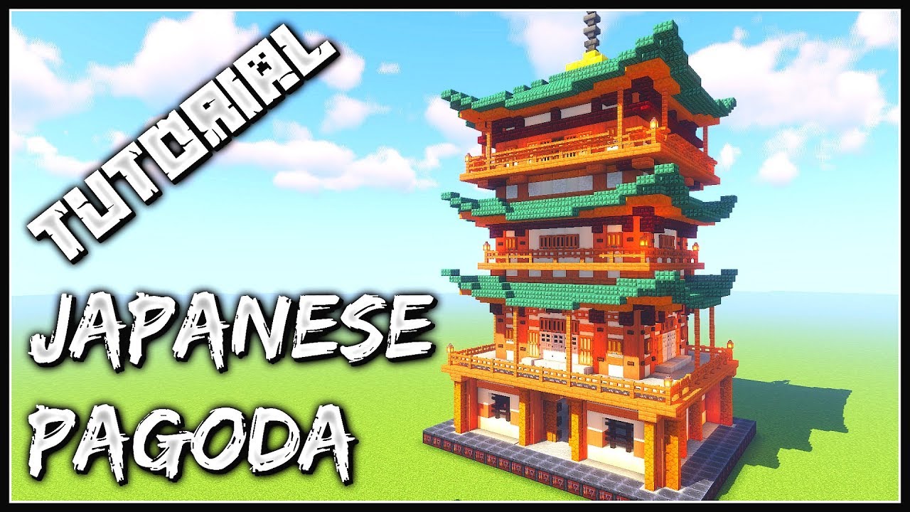 How To Build A Japanese Pagoda Minecraft Tutorial Youtube