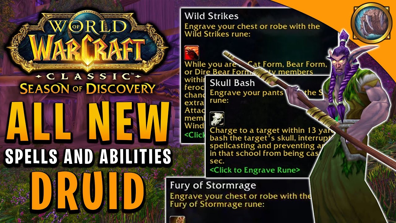 All New Druid Class Spells And Abilities In Classic Wow Season Of