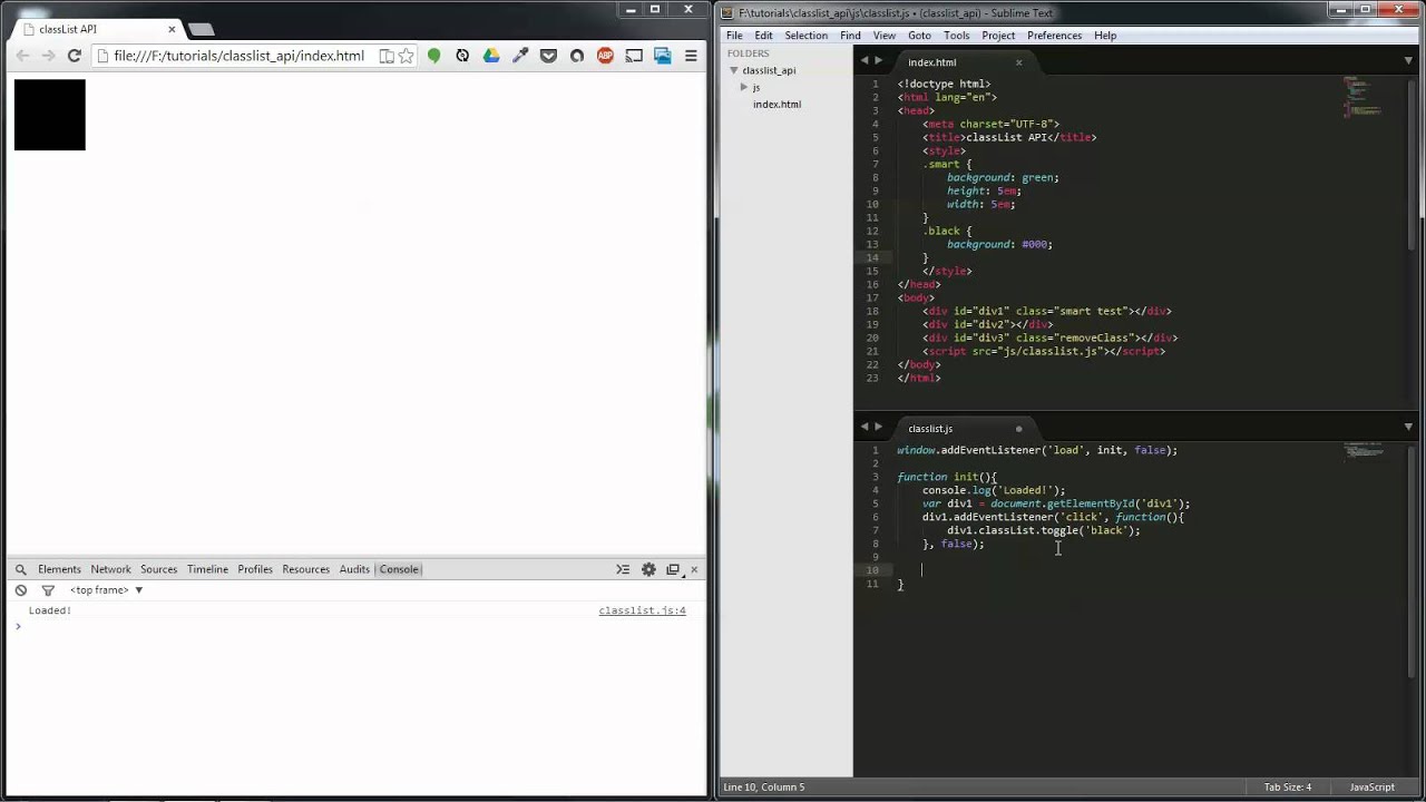 Javascript Classlist Api Web Development Snapshot Youtube