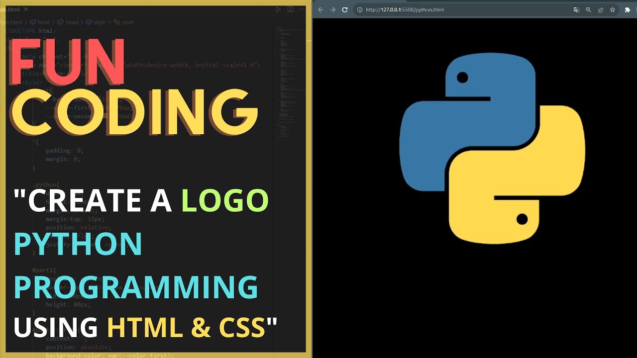 Create A Logo Python Programming Using Html And Css Youtube