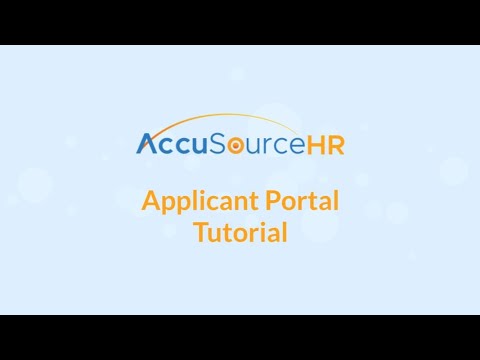 Accusource S Applicant Portal Tutorial Youtube