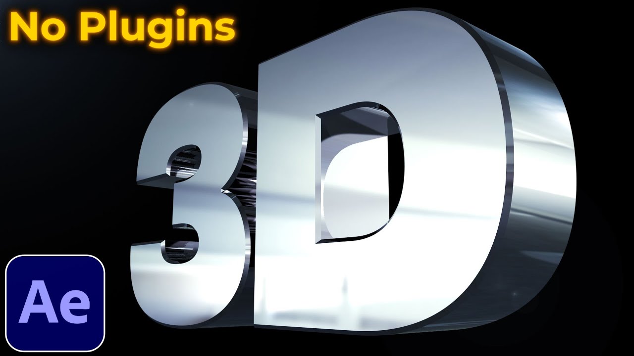 3d Text Animation Tutorial In After Effects No Plugins Reflective