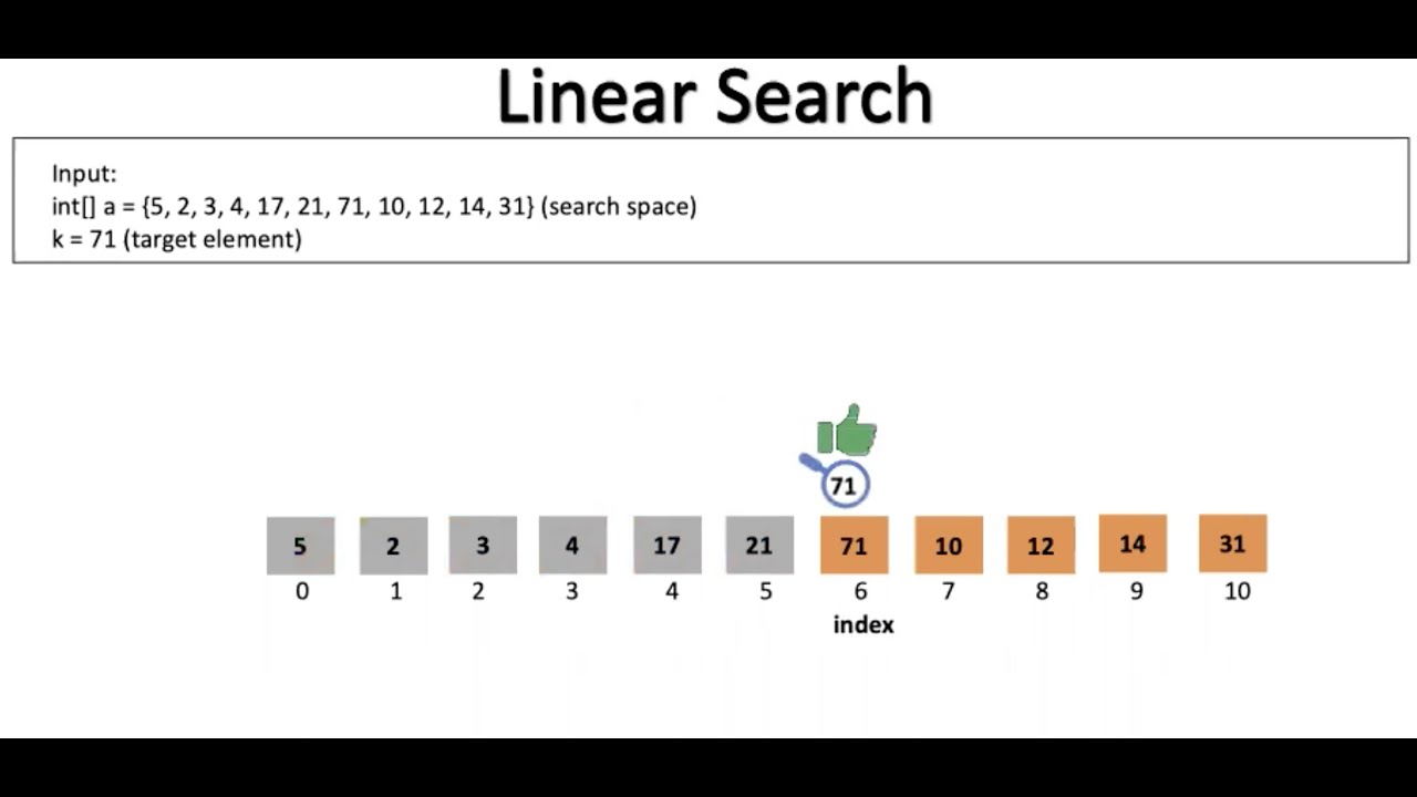 Linear Search Algorithm Animation Youtube