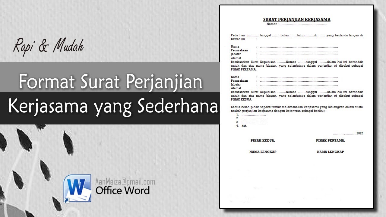 Format Surat Perjanjian Kerjasama Yang Sederhana Forhairstyles Your