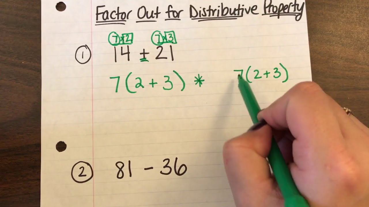 Factoring Out With The Distributive Property Youtube