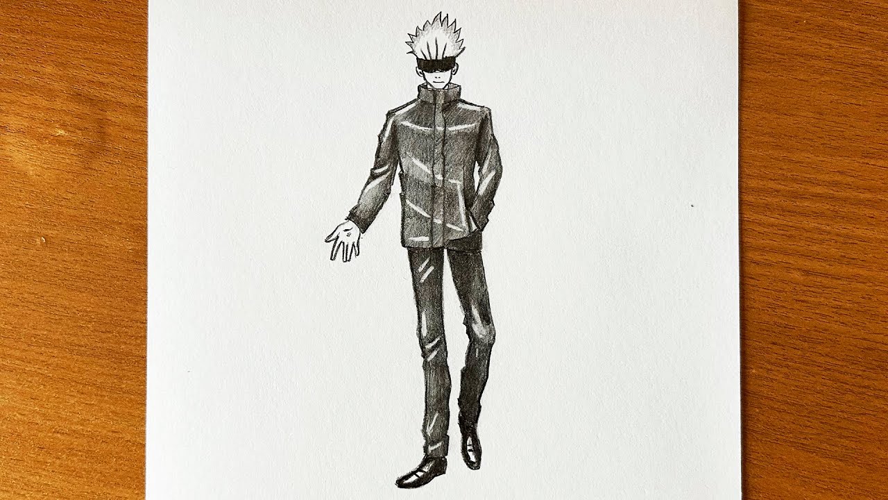 How To Draw Gojo Satoru Full Body Anime Drawing Tutorial Youtube