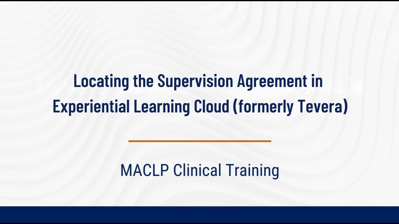 Locating The Supervision Agreement Through Experiential Learning Cloud