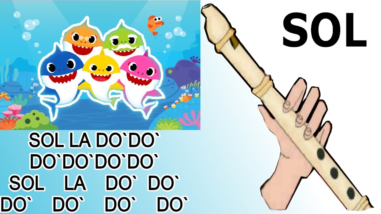 Baby Shark Flauta Dulce Fácil Tutorial Con Animación Easy Flute