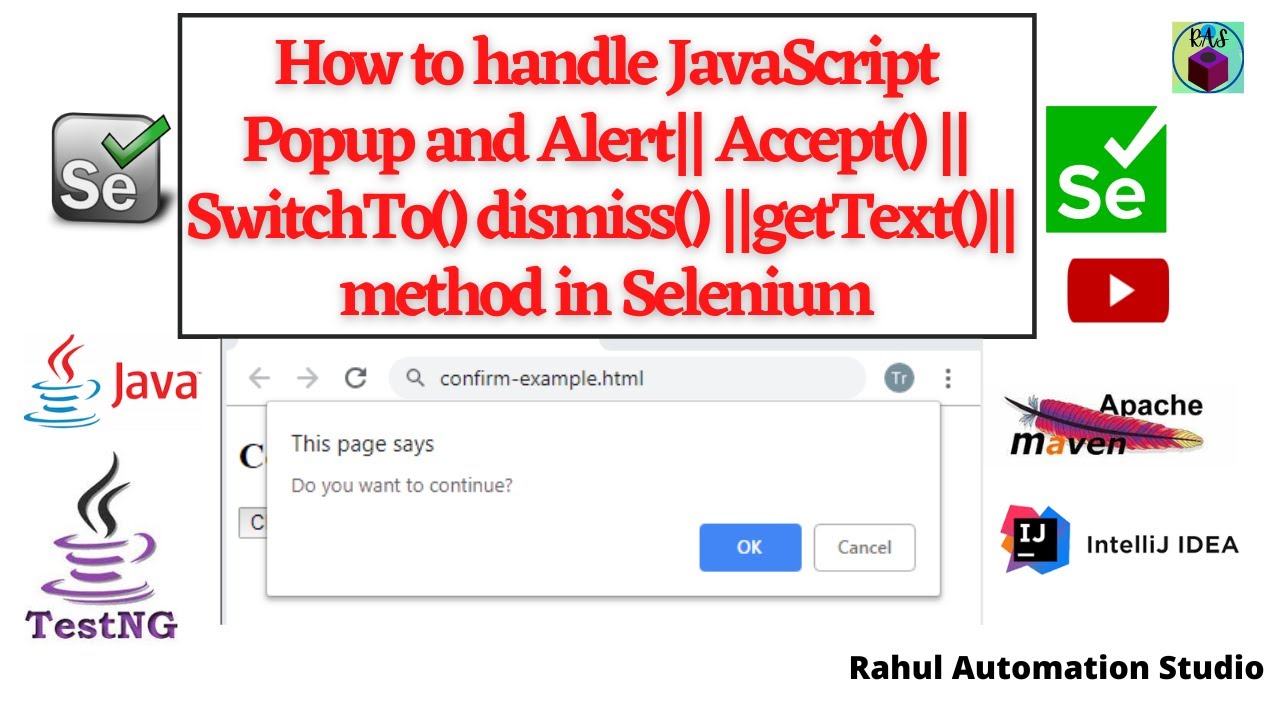 рџ ґрџ ґhow To Handle Javascript Popup Alert Switchto Accept Dismiss