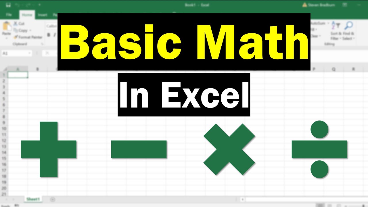 How To Do Basic Math In Excel Add Subtract Multiply Divide Youtube
