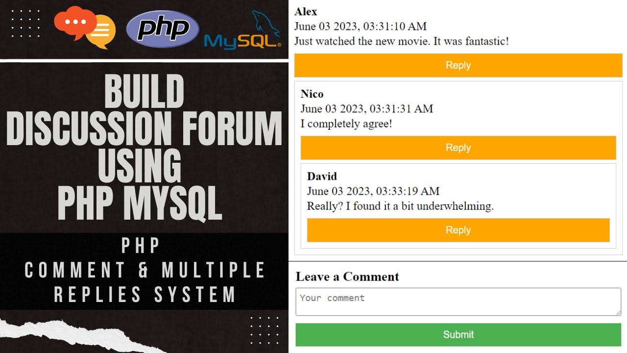 Build Discussion Forum With Php Mysql Comment Reply System In Php