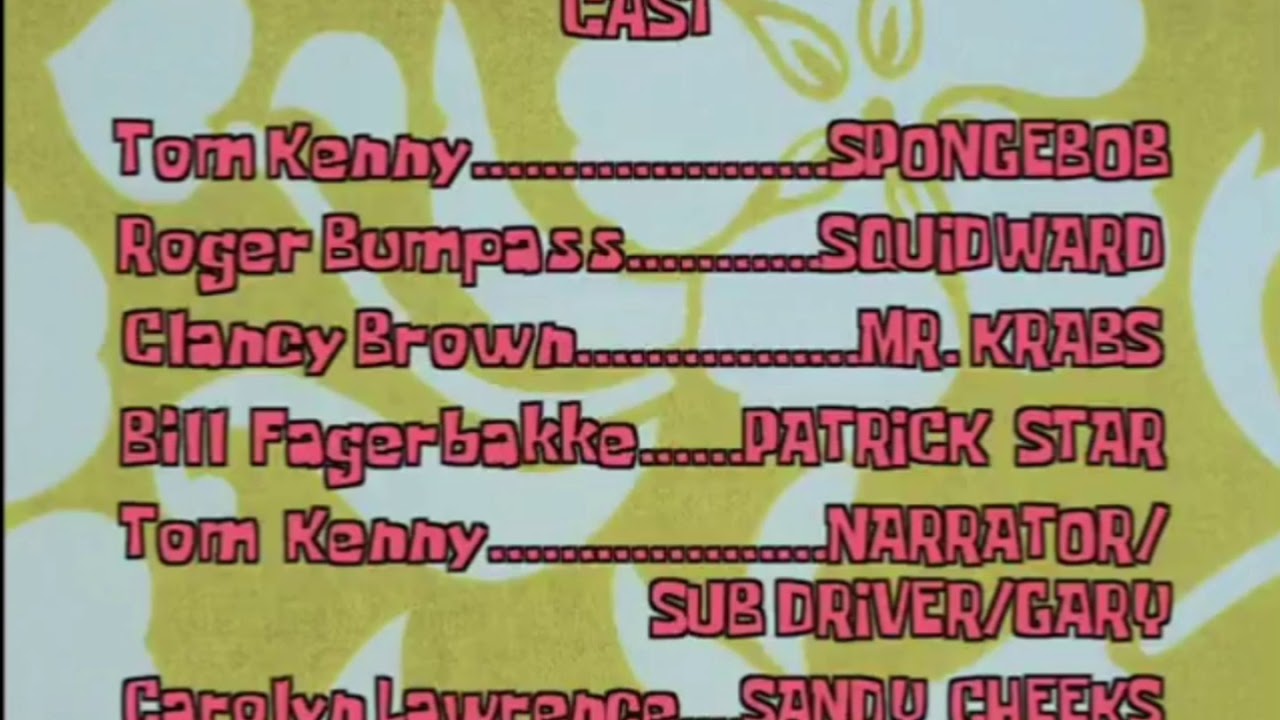 Spongebob Squarepants End Credit English S1 S8 Hq Youtube